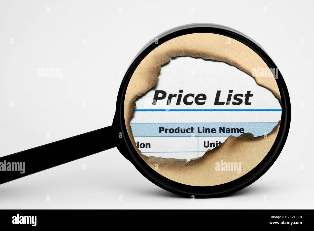 Price list search Stock Photo - Alamy