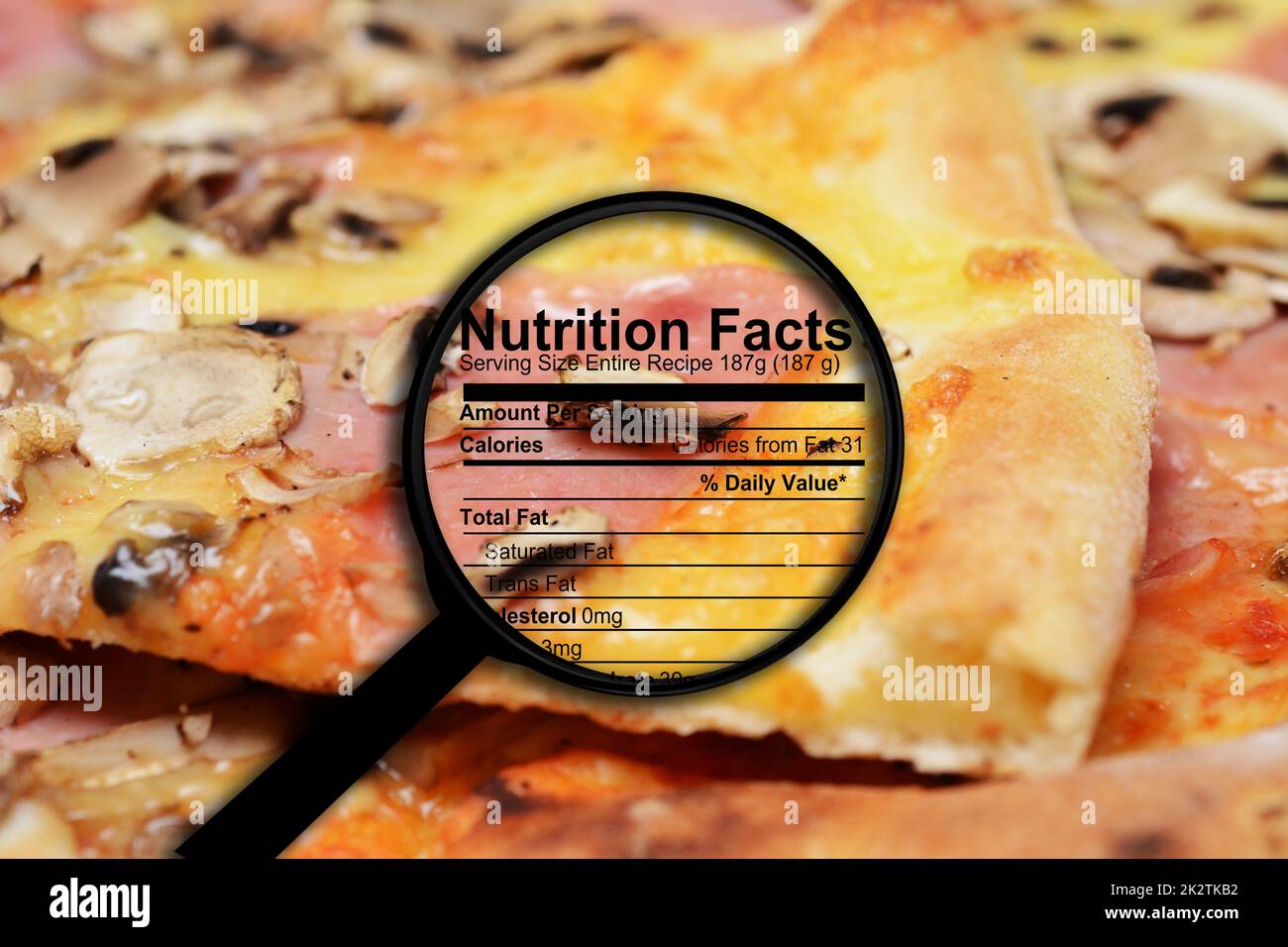 Pizza nutrition facts Stock Photo - Alamy