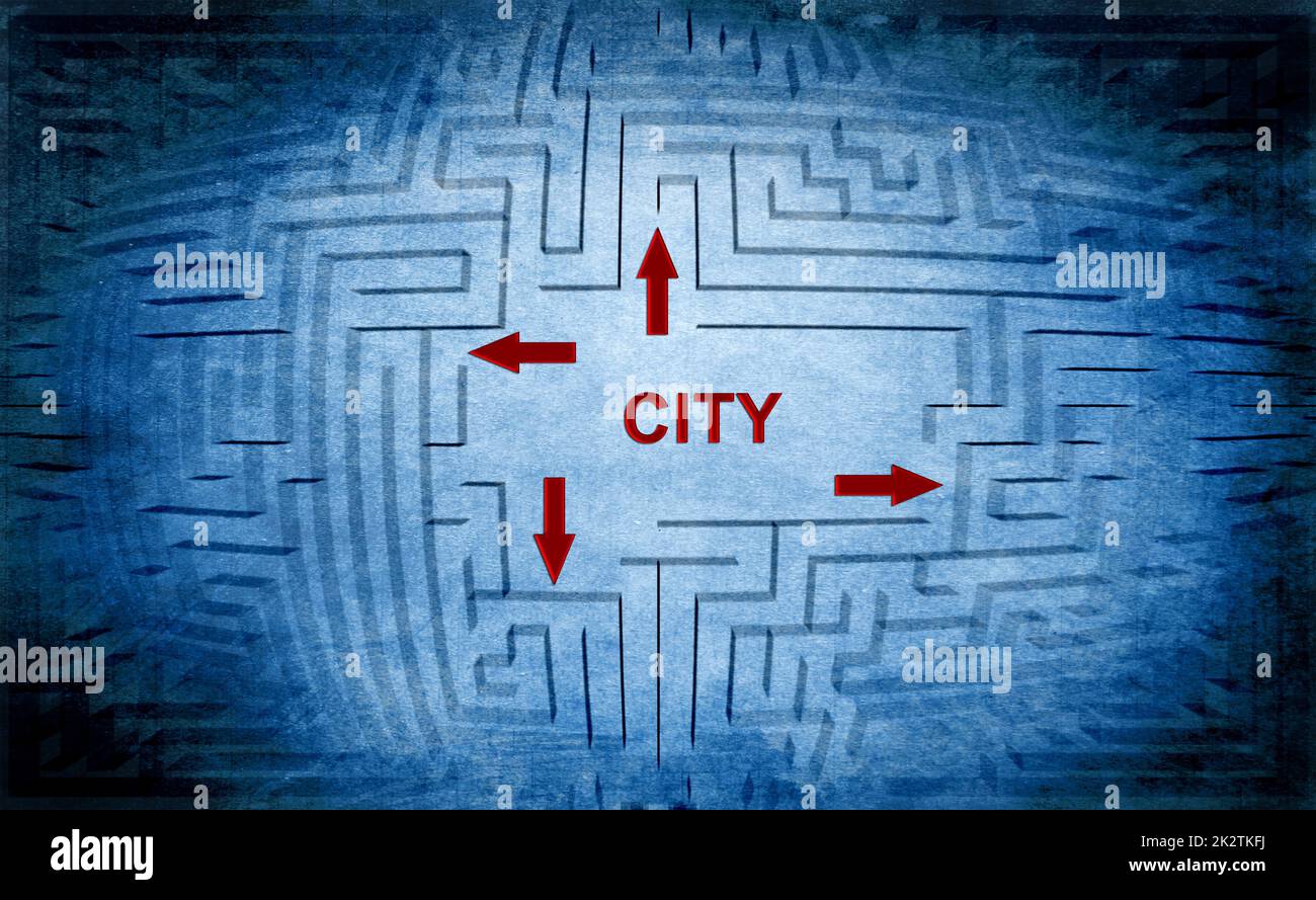 City maze concept Stock Photo - Alamy
