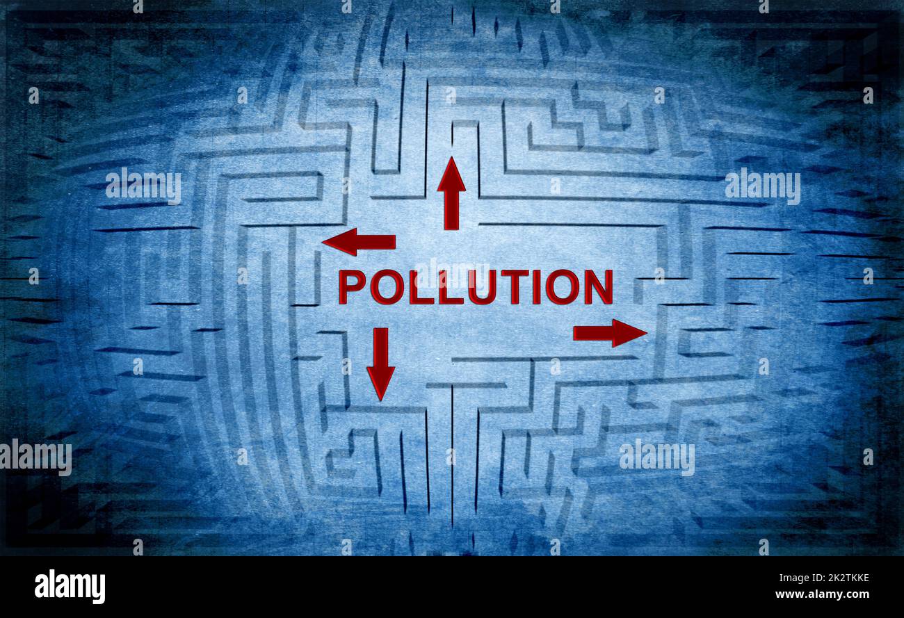 Pollution maze concept Stock Photo - Alamy