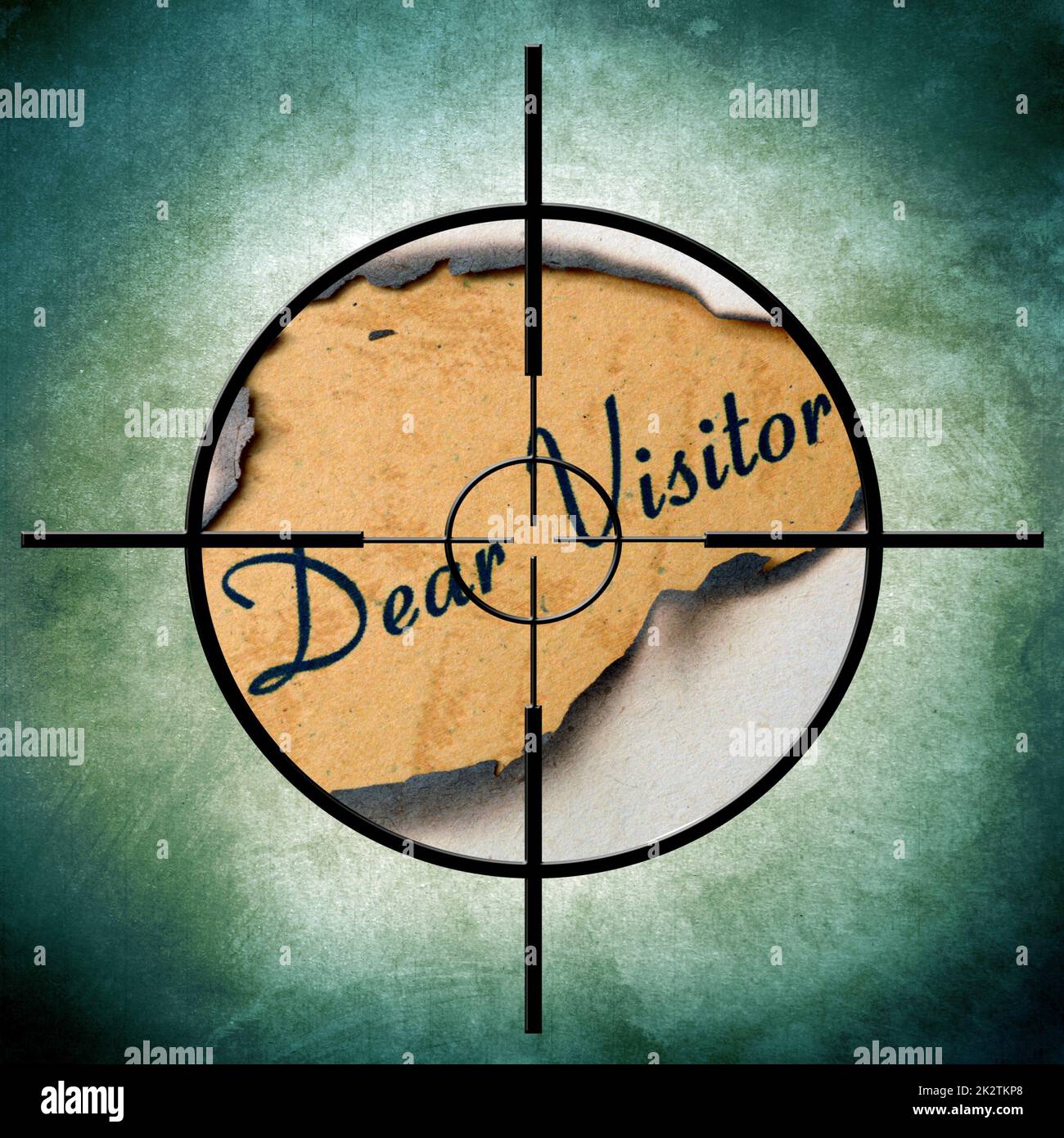 Dear visitor text on target Stock Photo - Alamy