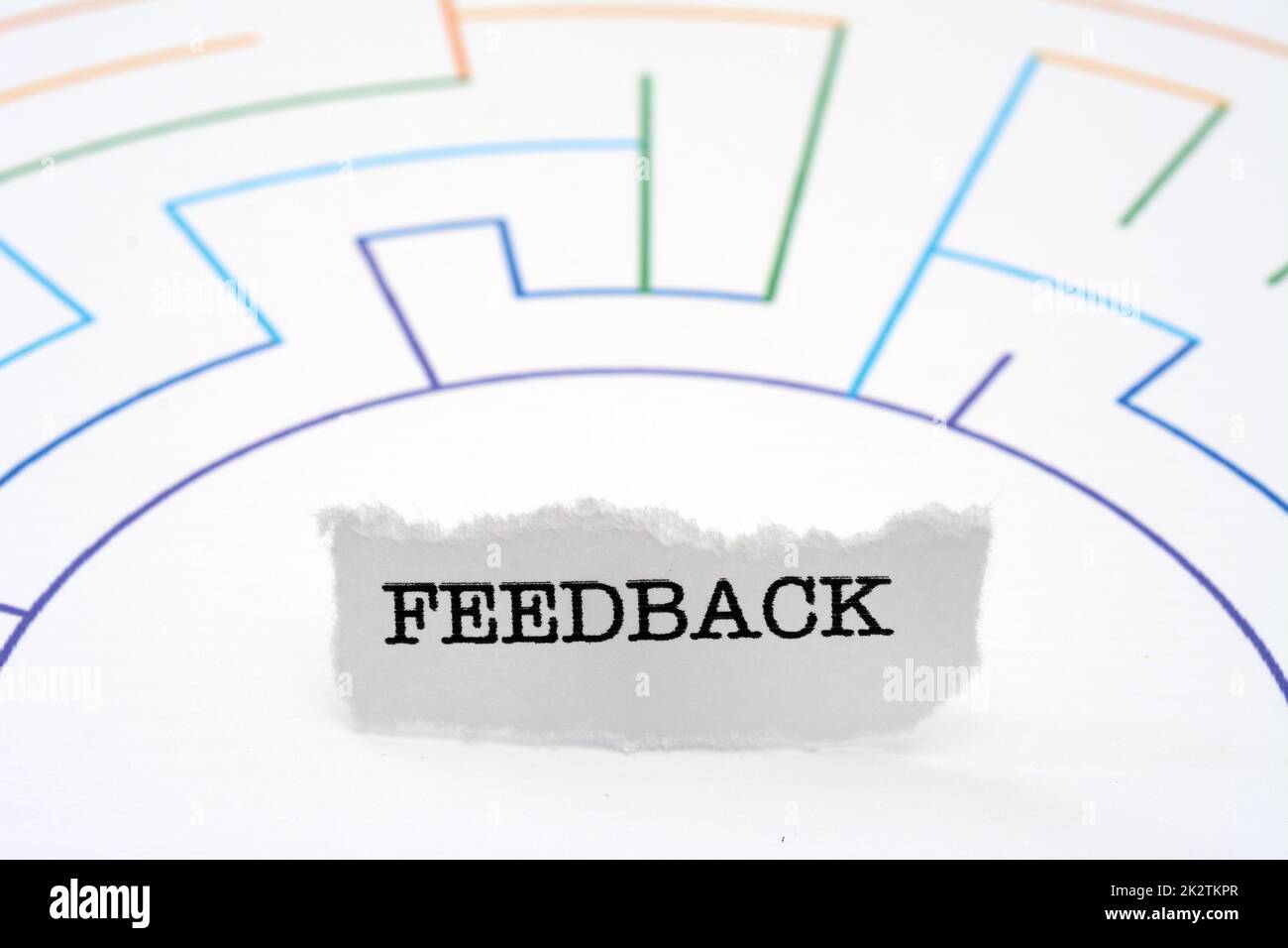 Feedback text on maze Stock Photo - Alamy
