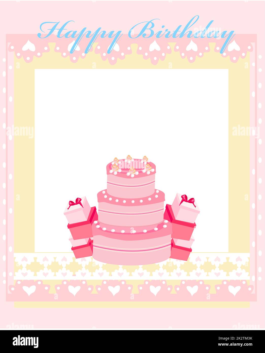 Happy Birthday Card with birthday cake Stock Photo - Alamy