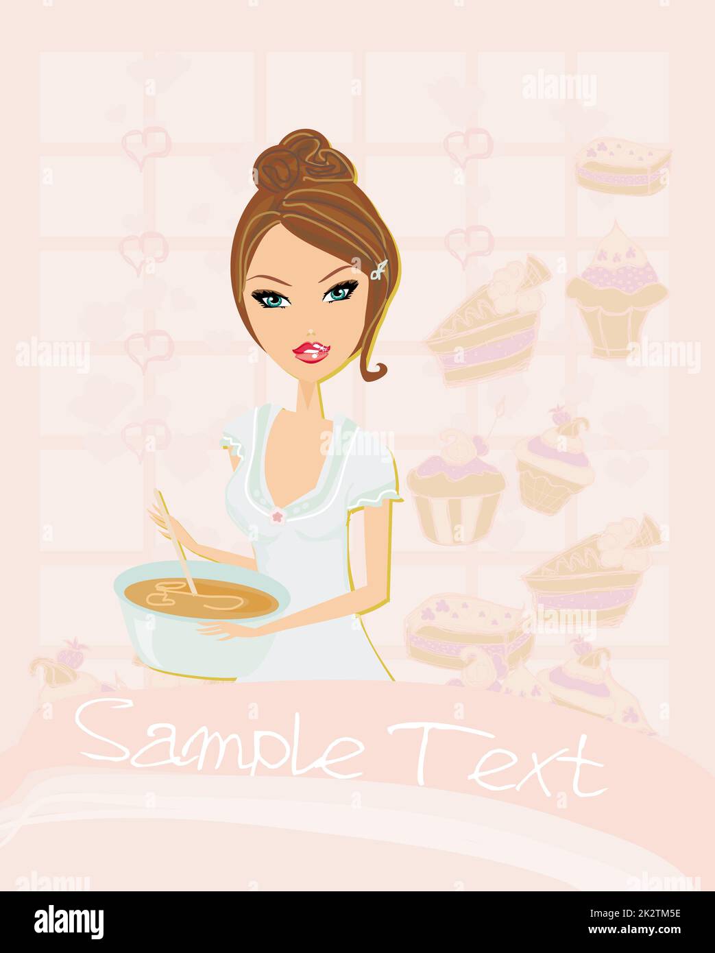 Retro lady cake hi-res stock photography and images - Alamy