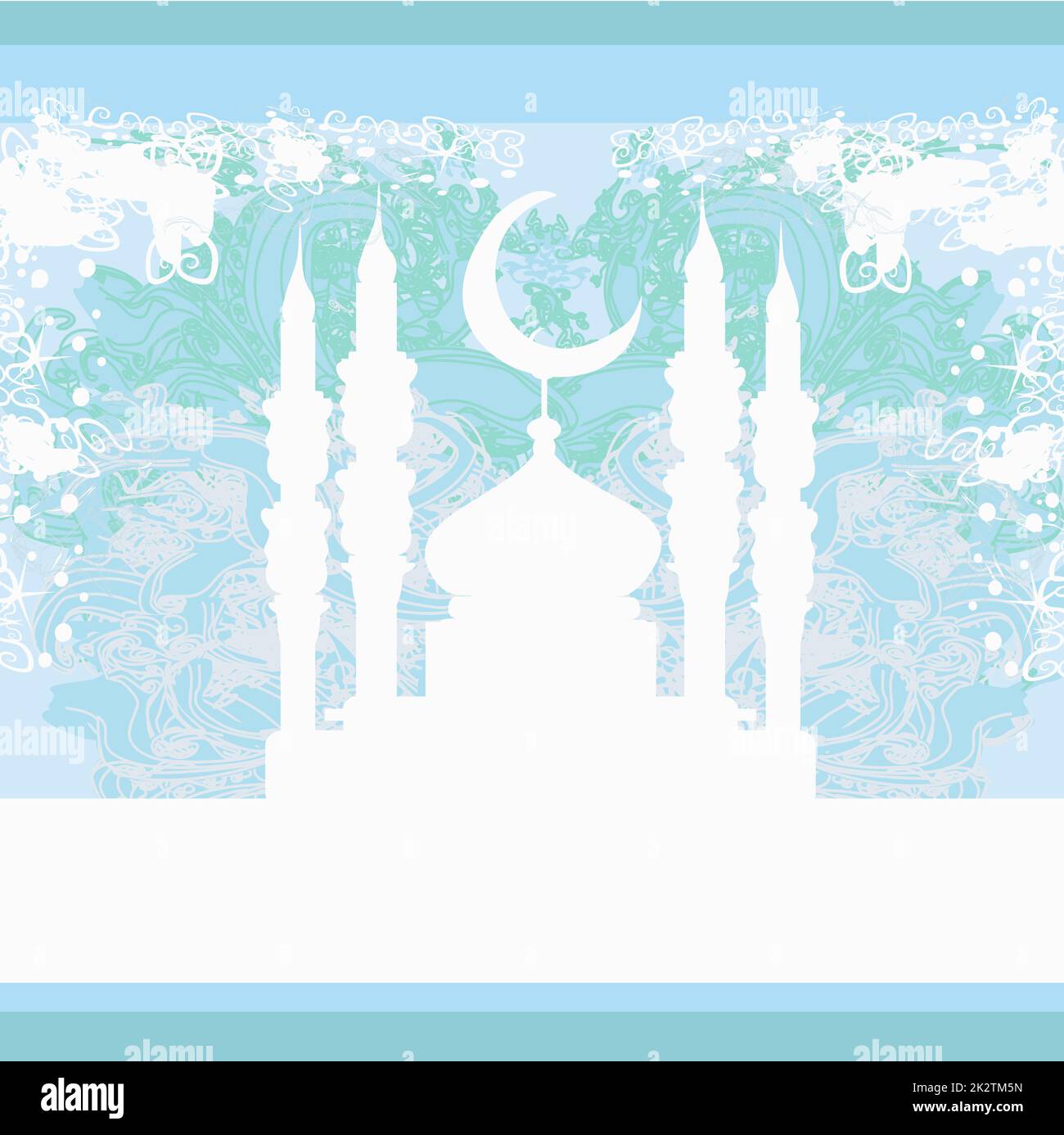 Ramadan background - mosque silhouette vector card Stock Photo - Alamy