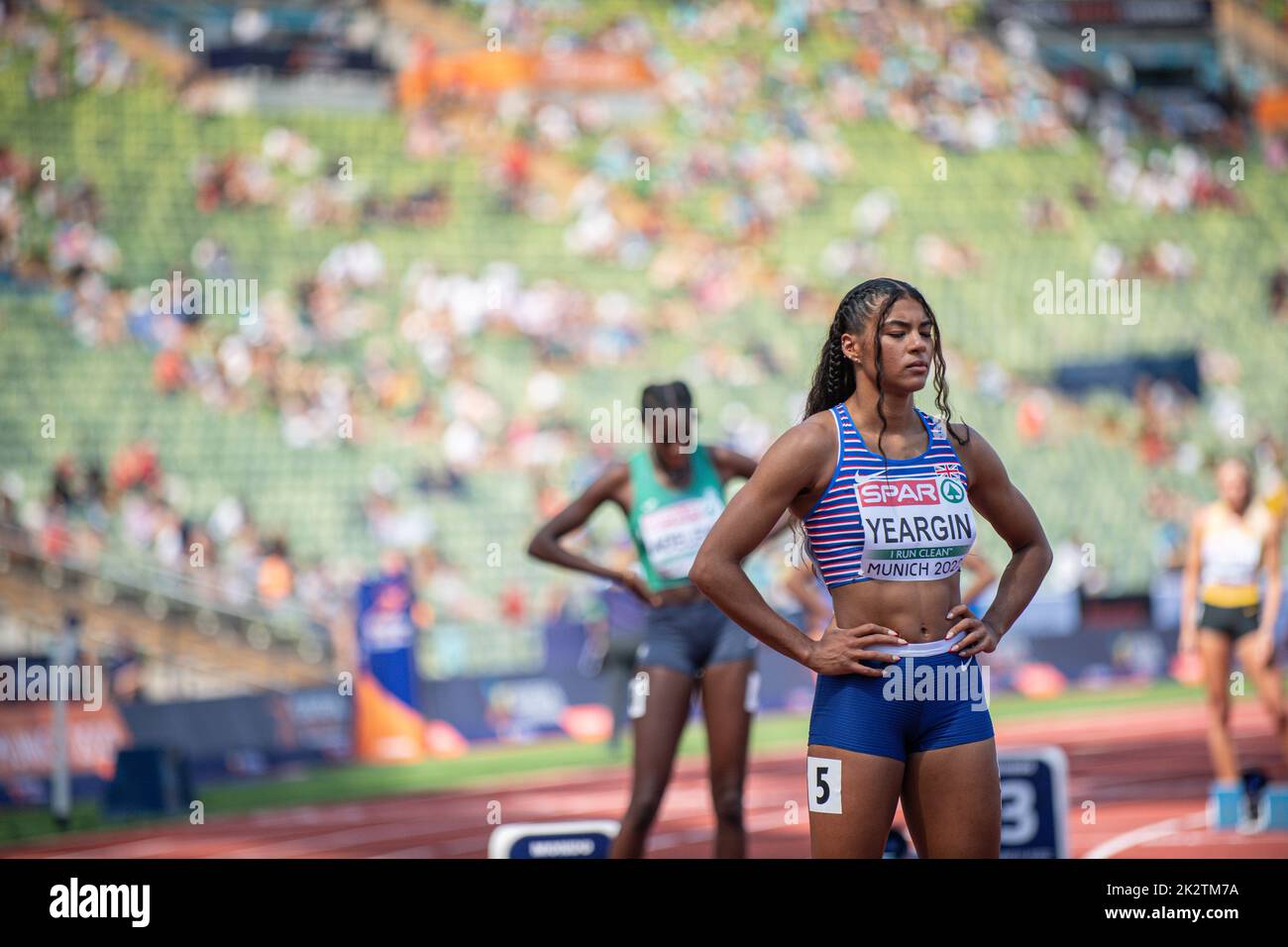 Nicole Yeargin participating in the 400 meters of the European ...