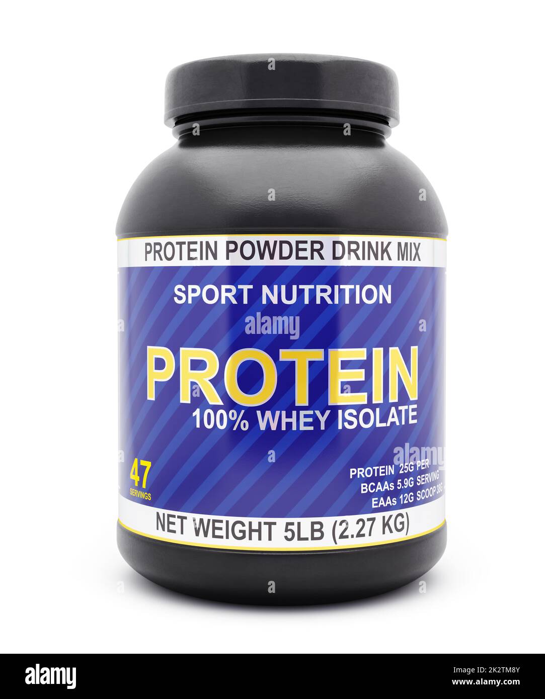 Whey isolate protein jar isolated on white Stock Photo - Alamy