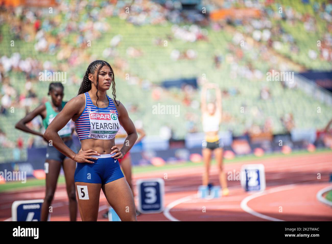 Nicole Yeargin participating in the 400 meters of the European ...