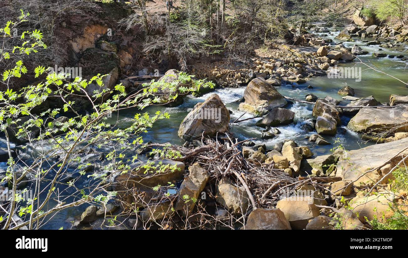 At the Irrel Waterfalls in the Eifel Stock Photo - Alamy