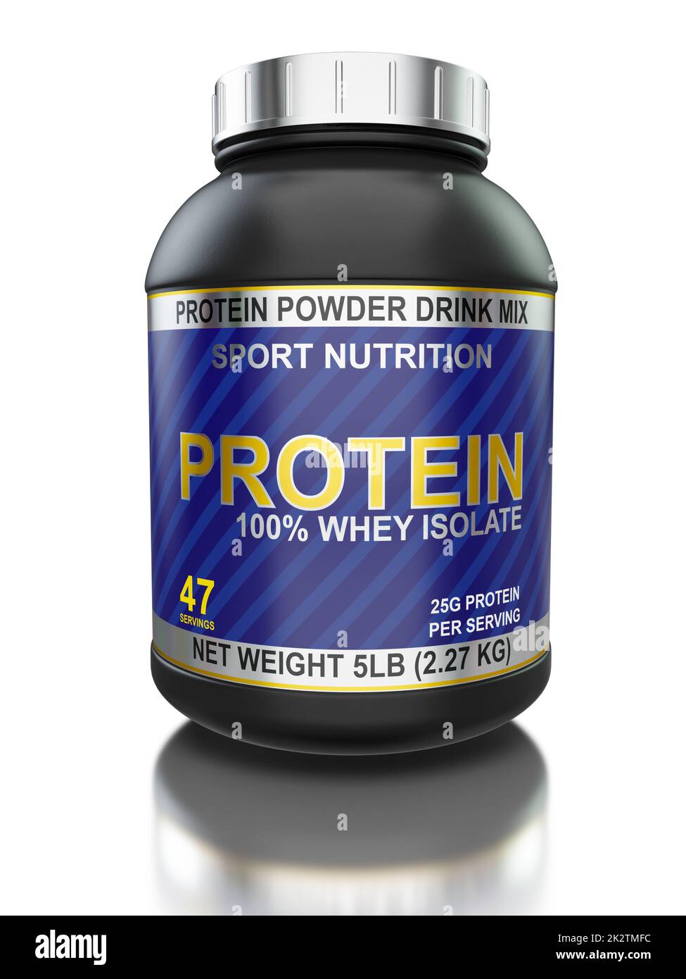 Whey isolate protein jar isolated on white Stock Photo - Alamy