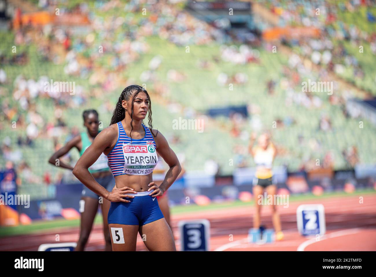 Nicole Yeargin participating in the 400 meters of the European ...