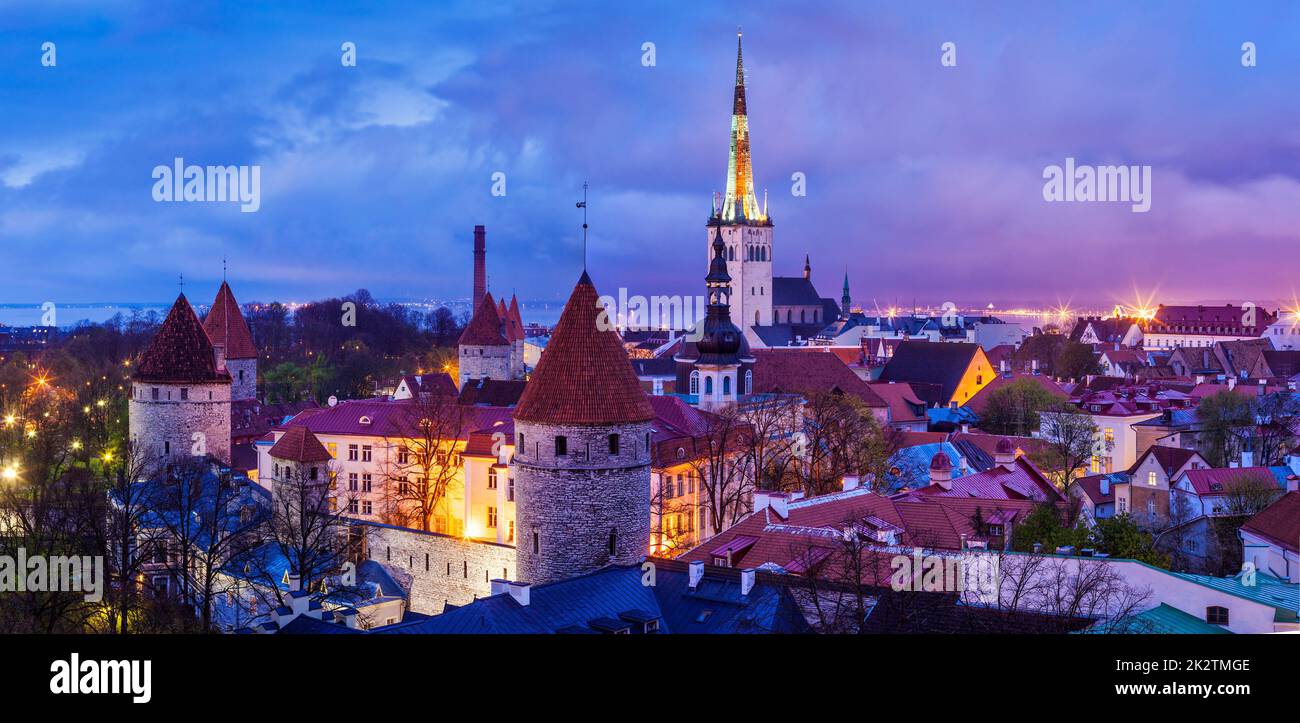 Tallinn Medieval Old Town panorama, Estonia Stock Photo - Alamy