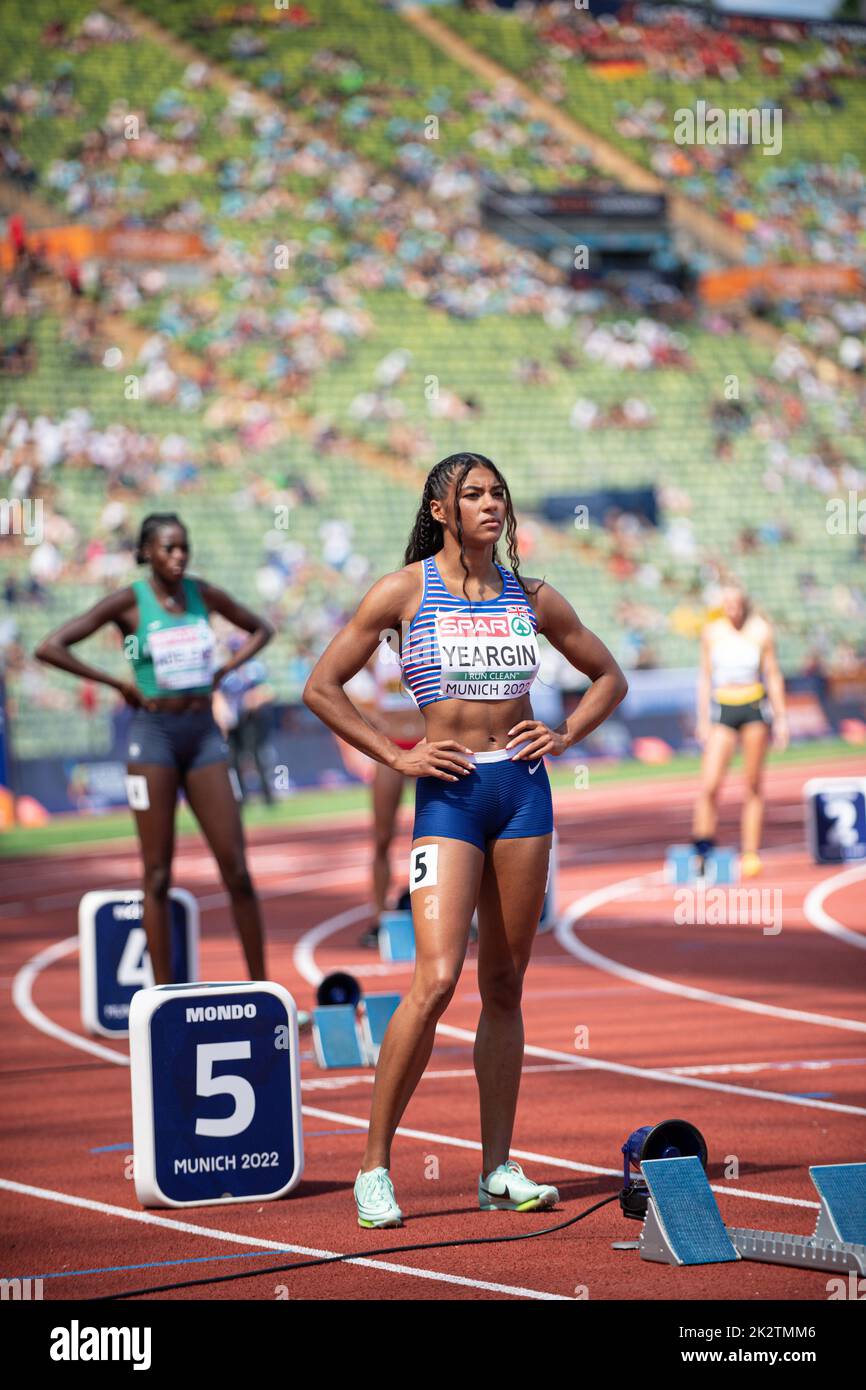 Nicole Yeargin participating in the 400 meters of the European ...