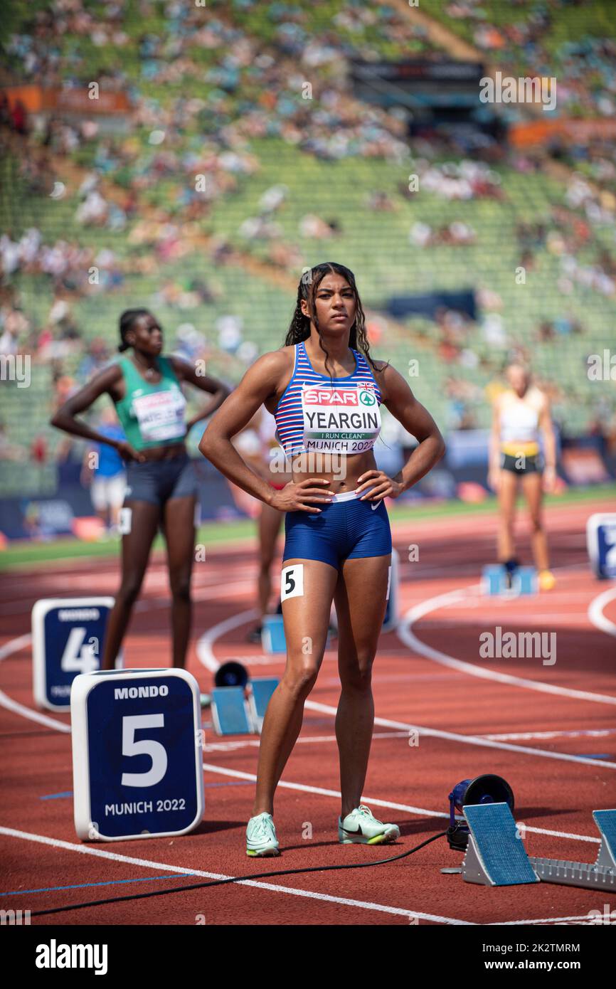 Nicole Yeargin participating in the 400 meters of the European ...