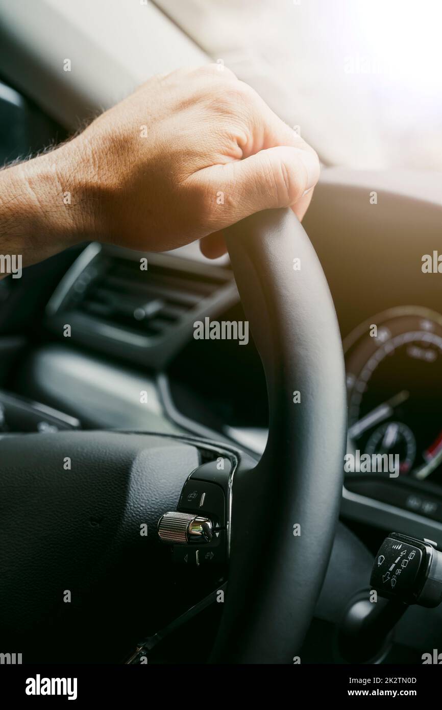 Human hands on wheel hi-res stock photography and images - Alamy