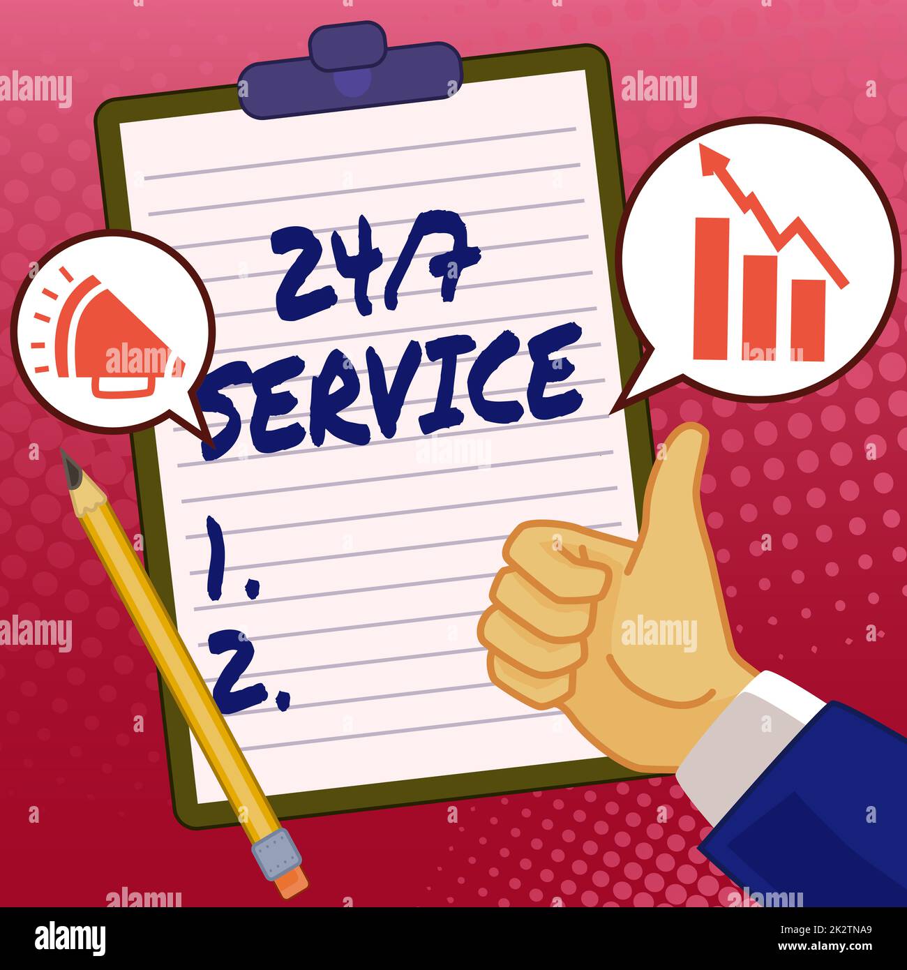 Conceptual caption 24 Or 7 Service. Word for Always available to serve ...