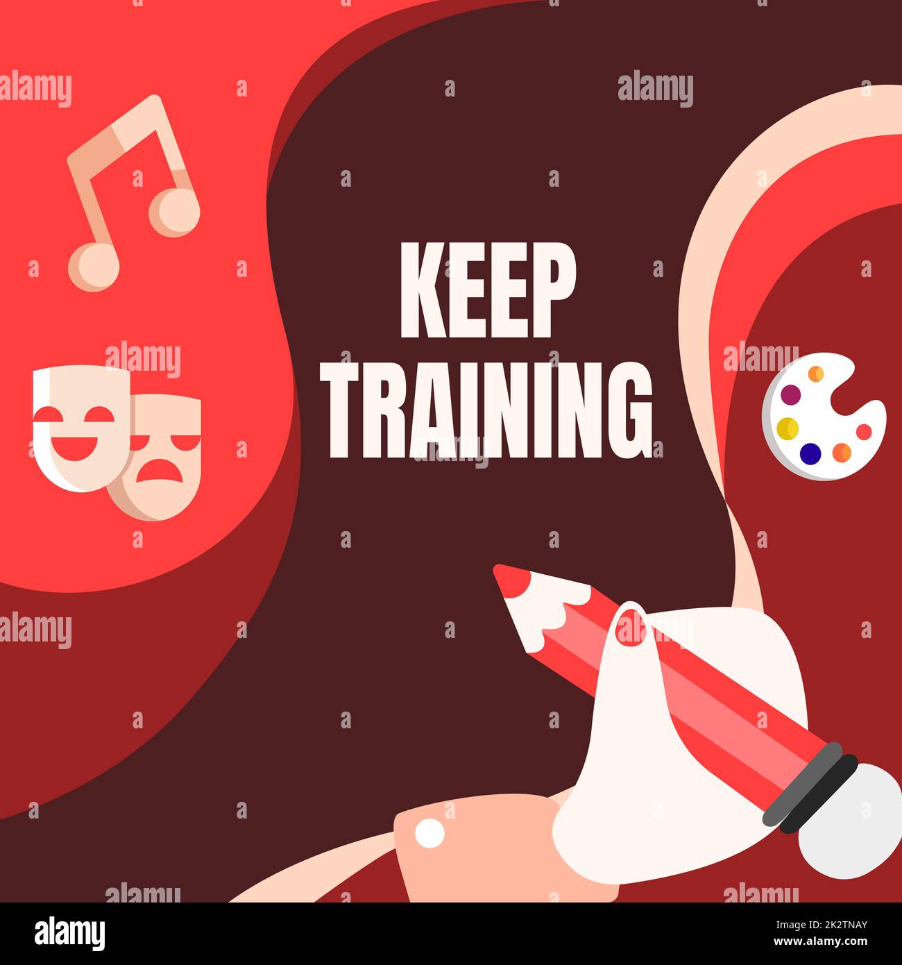 Inspiration showing sign Keep Training. Word Written on Grounding ...