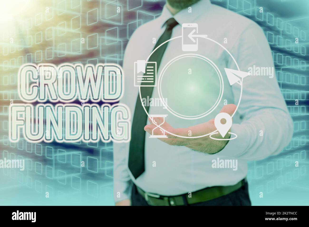 Conceptual display Crowd Funding. Business showcase Fundraising ...