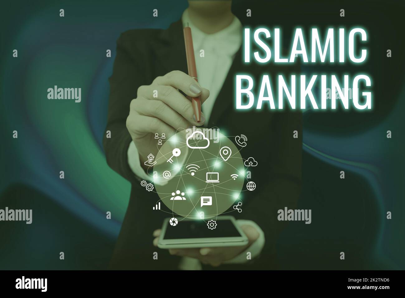 Conceptual display Islamic Banking. Business idea Banking system based ...