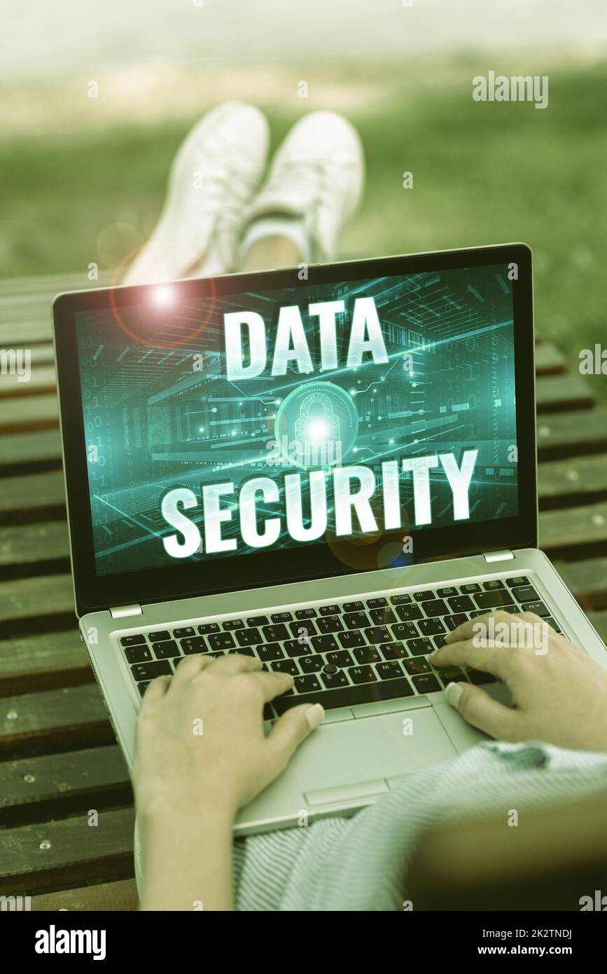 Text sign showing Data Security. Conceptual photo Protected important ...