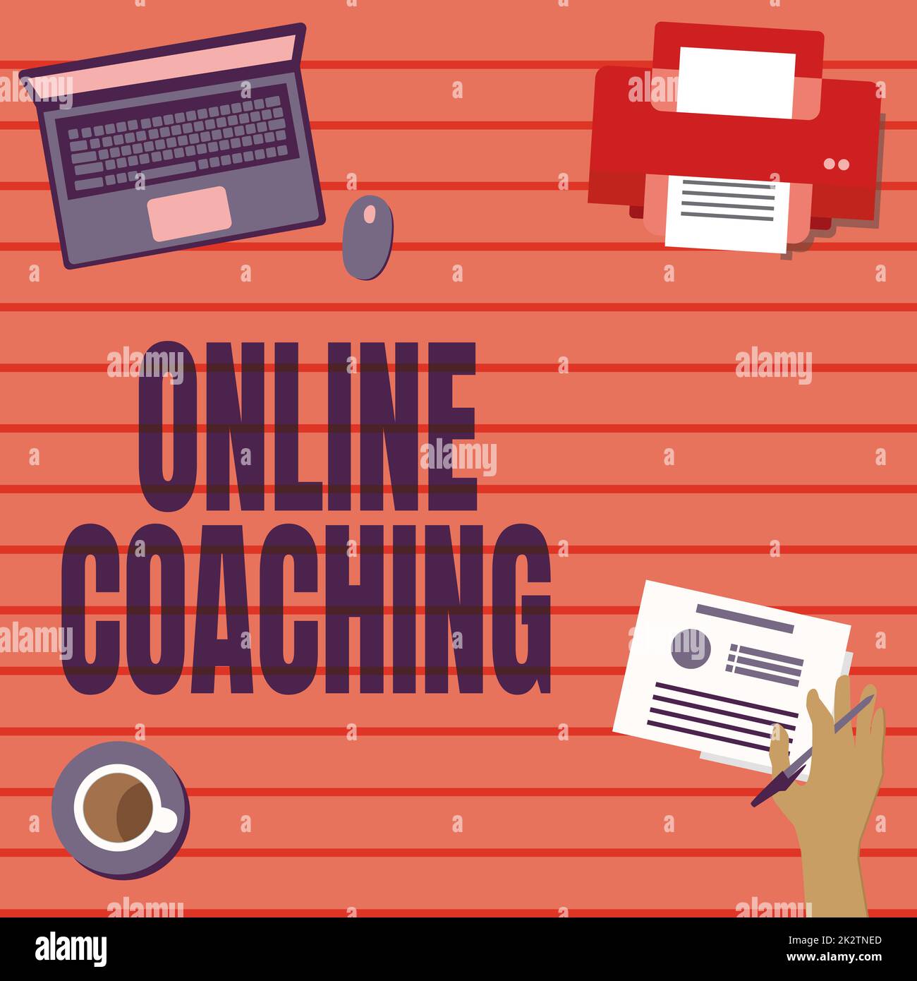 Text caption presenting Online Coaching. Business showcase Learning ...