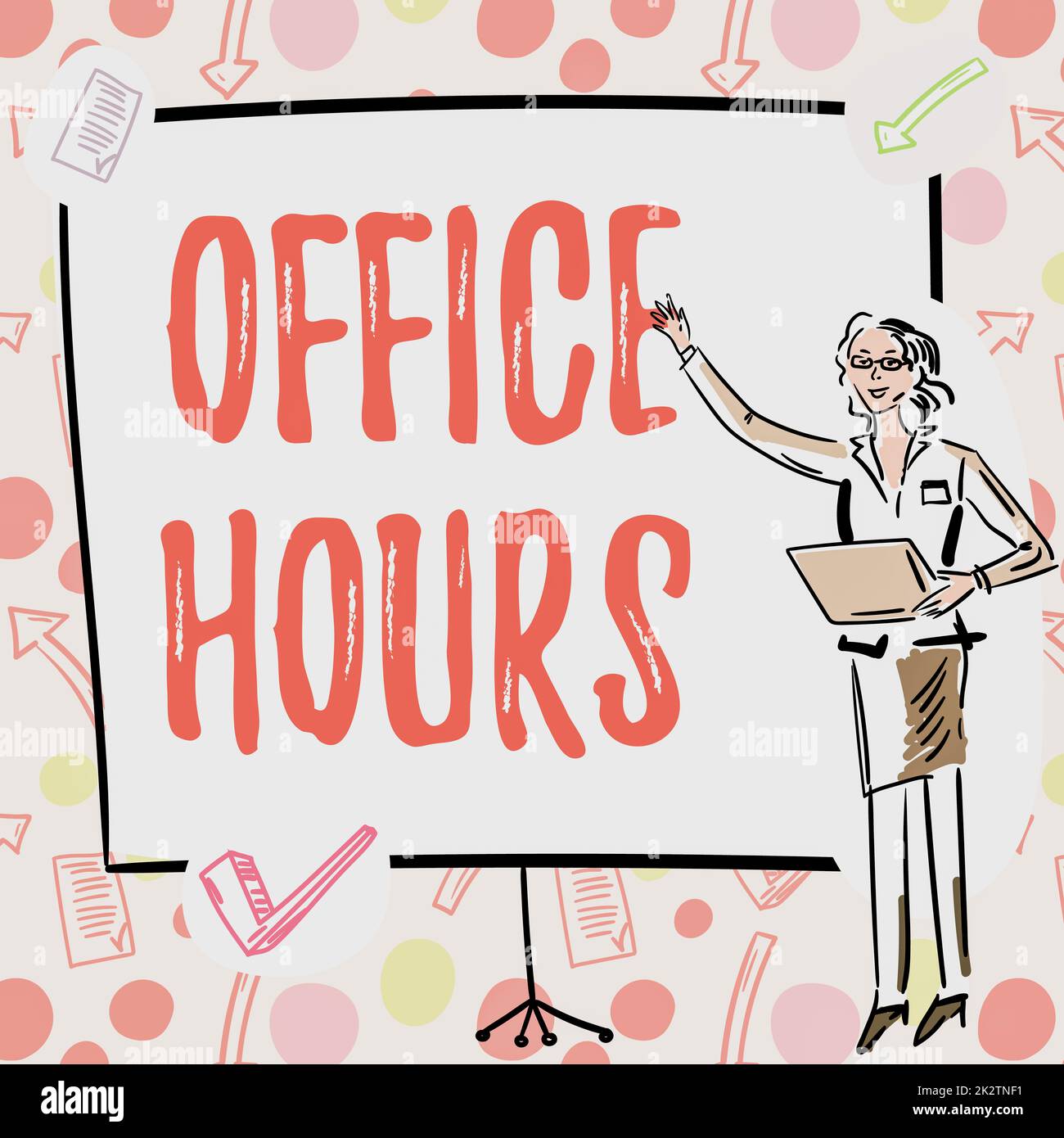 Conceptual caption Office Hours. Concept meaning The hours which ...