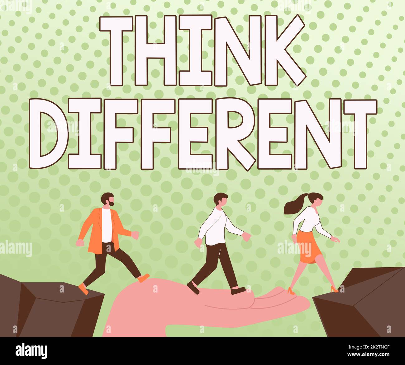Text sign showing Think Different. Concept meaning be unique with your ...