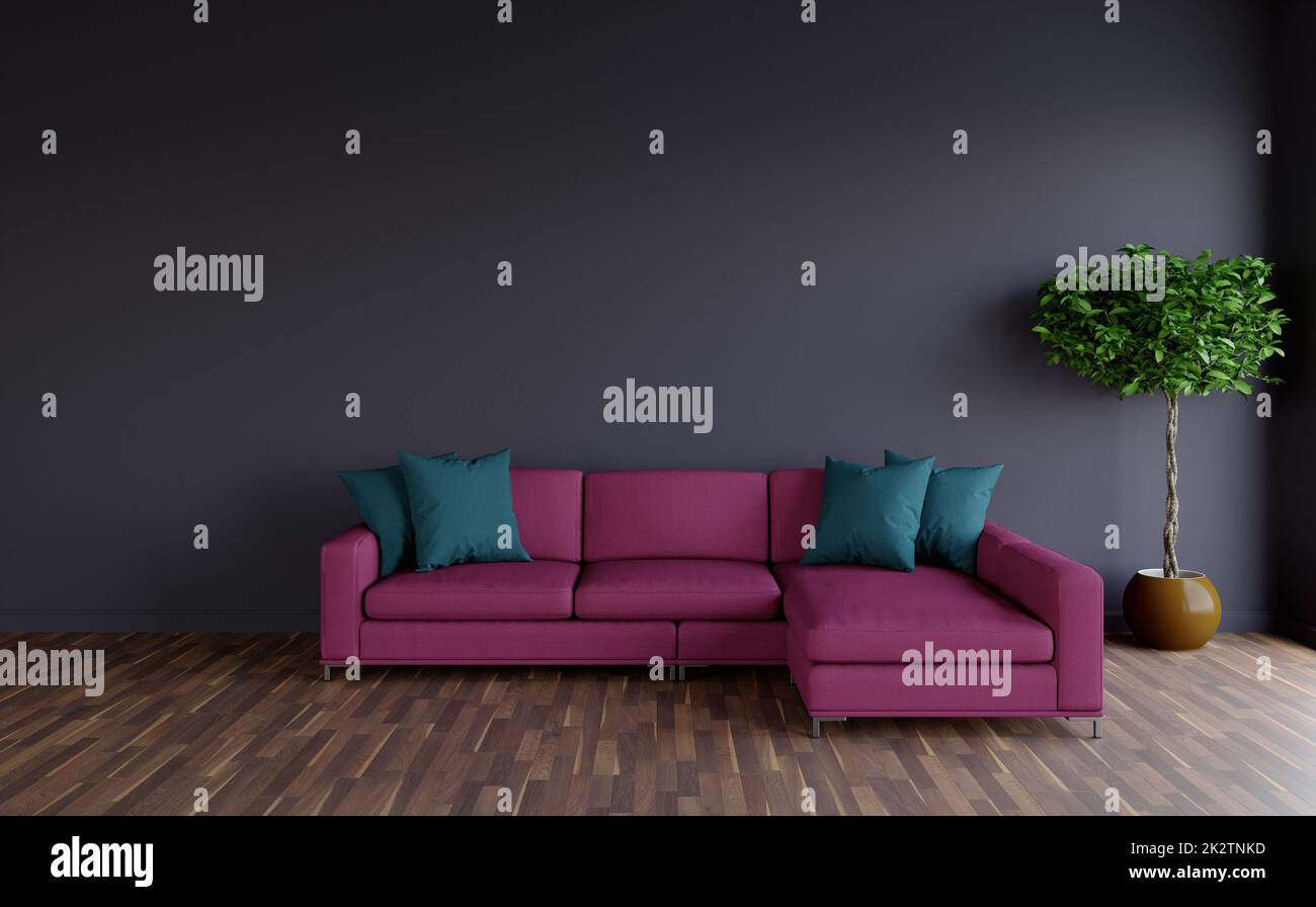 3D visualization of the living room interior Stock Photo - Alamy