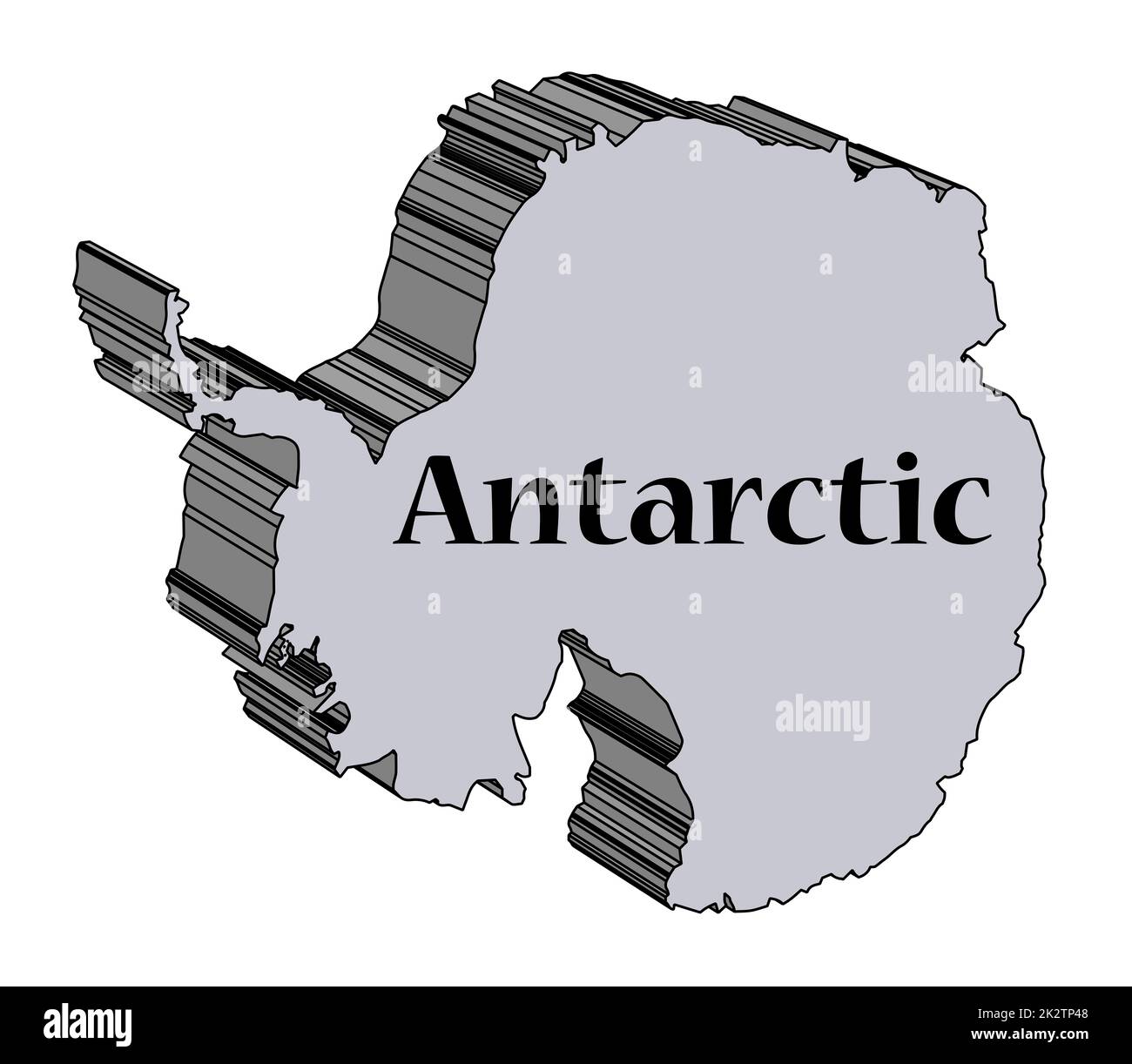 Antarctic 3D Map Stock Photo - Alamy