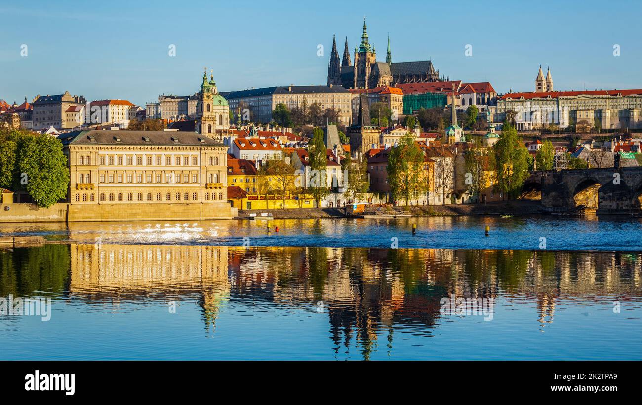 Prague castle over vltava hi-res stock photography and images - Alamy