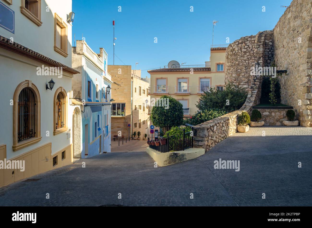 Colorful buildings and narrow streets in the historic center of the ...