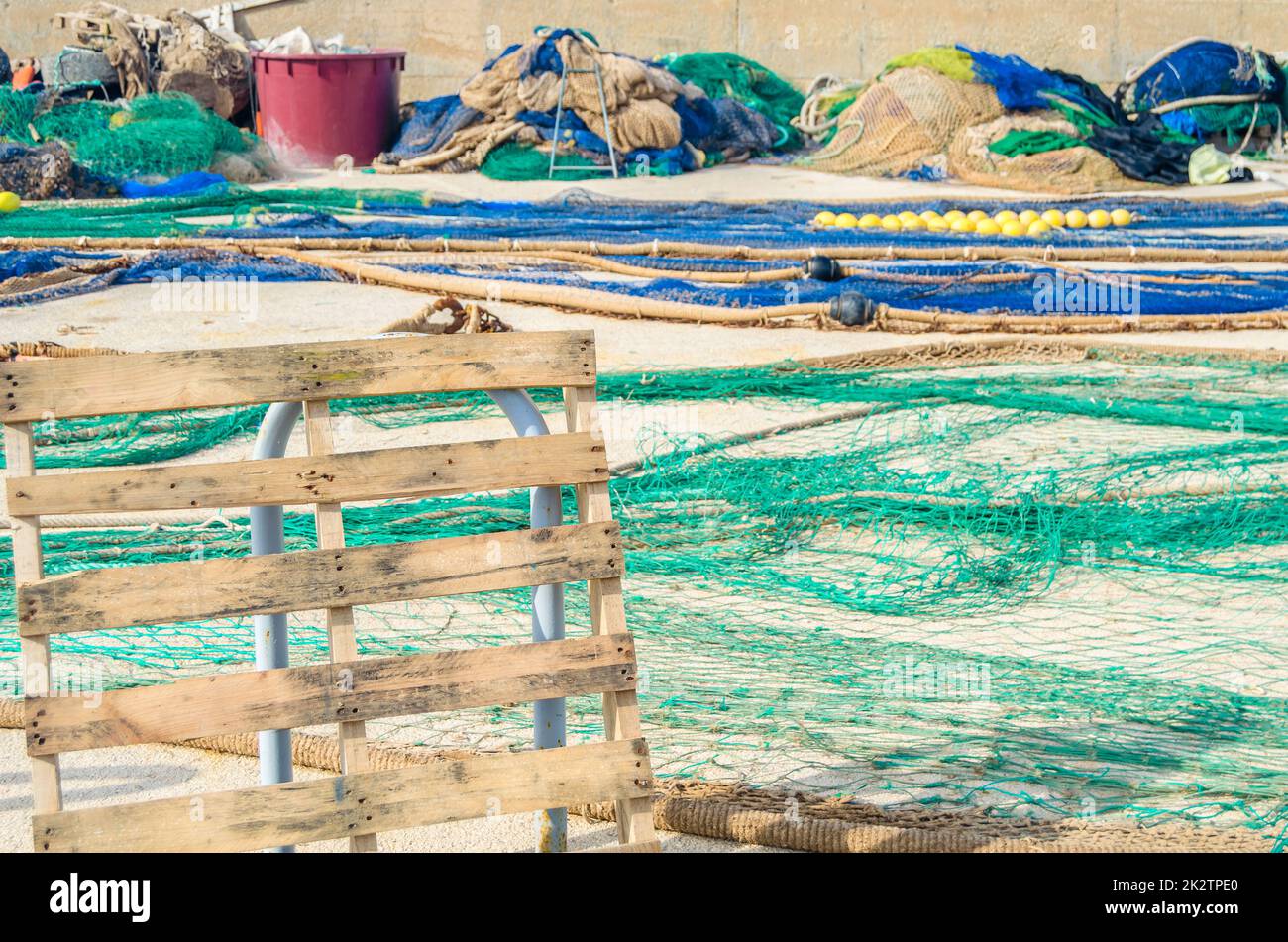 Fishing tools in a harbor Stock Photo - Alamy