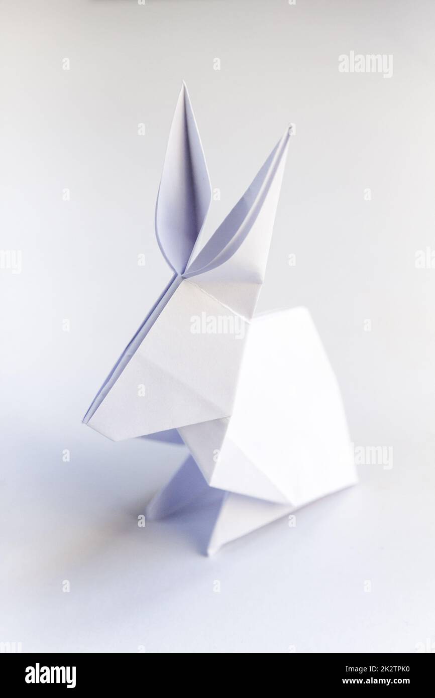 Paper rabbit origami isolated on a white background Stock Photo - Alamy