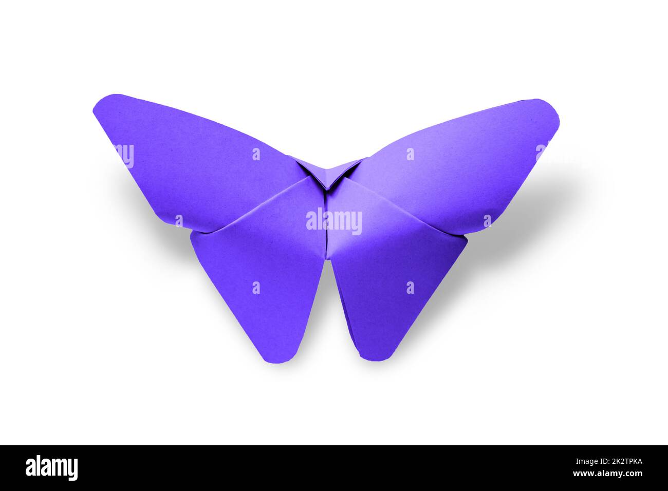 Purple paper butterfly origami isolated on a white background Stock ...