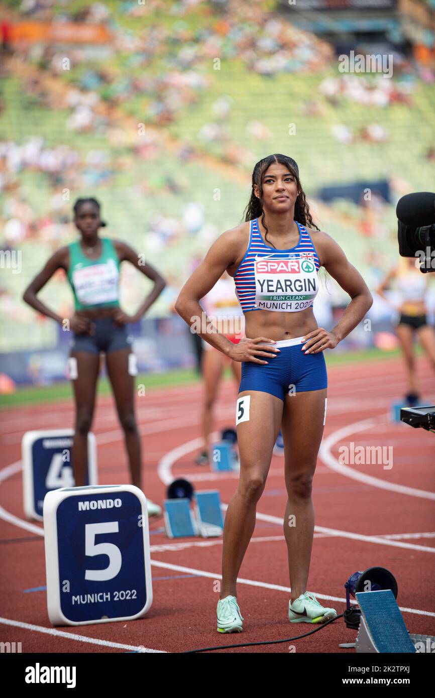 Nicole Yeargin participating in the 400 meters of the European ...