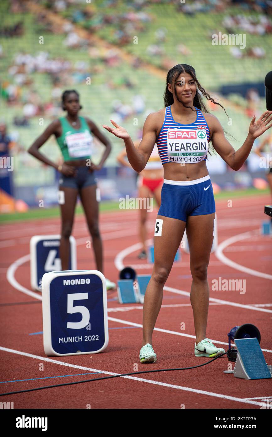 Nicole Yeargin participating in the 400 meters of the European ...
