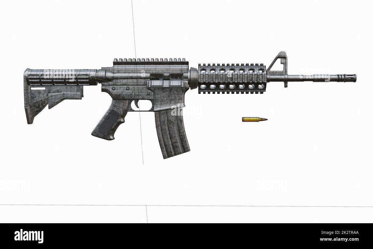 isolated assault rifle 3d render Stock Photo - Alamy