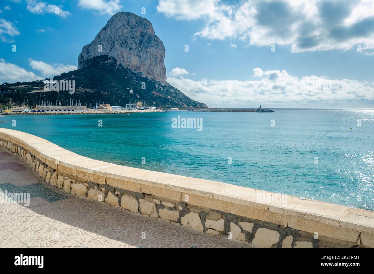 View of the seafront of Calpe, Spain Stock Photo - Alamy