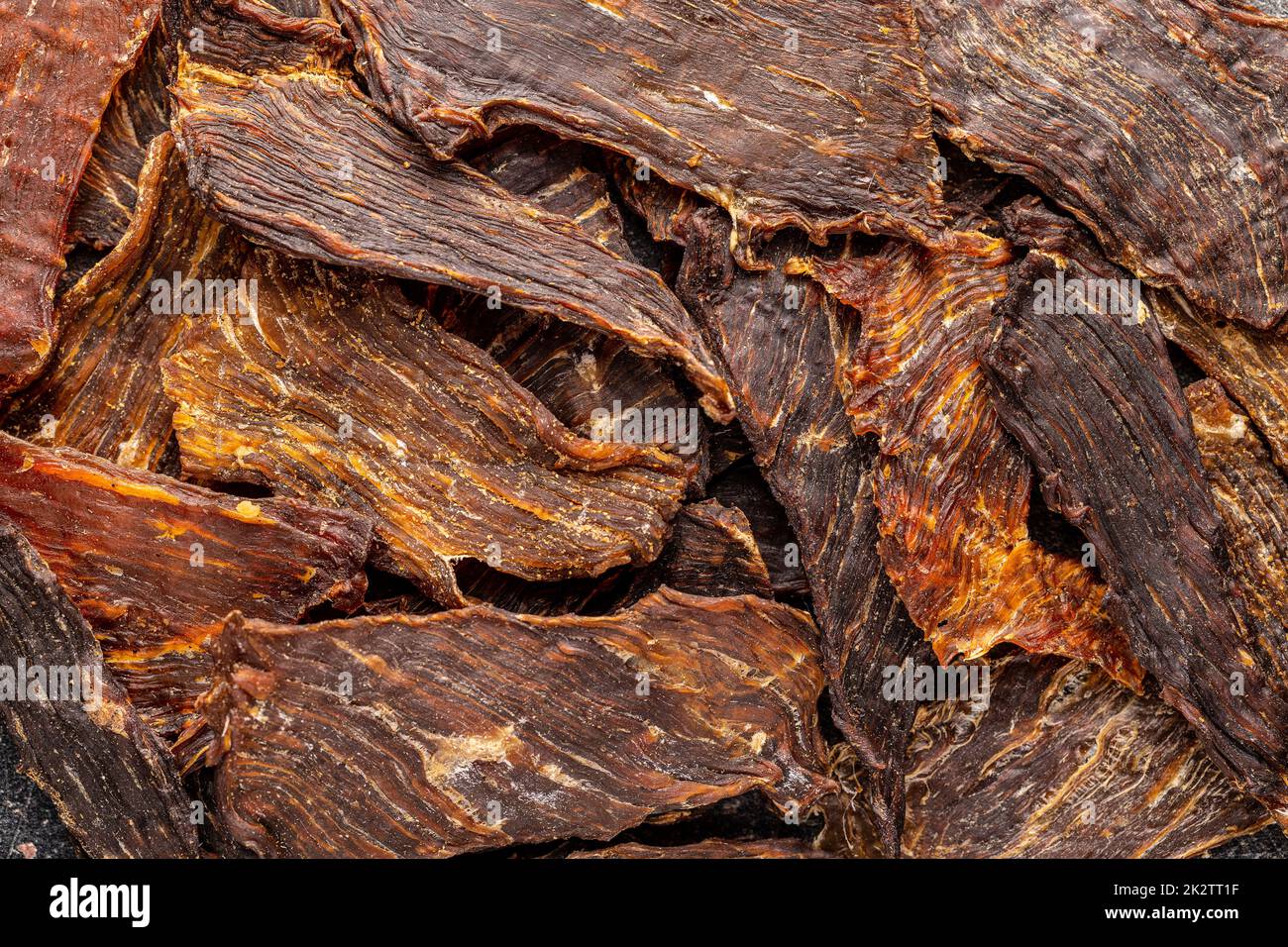 Beef jerky meat. Dried sliced meat Stock Photo - Alamy