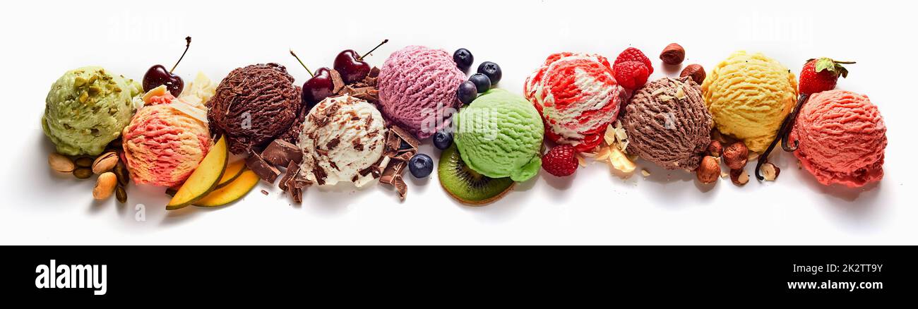 Set of colorful ice cream scoops Stock Photo - Alamy