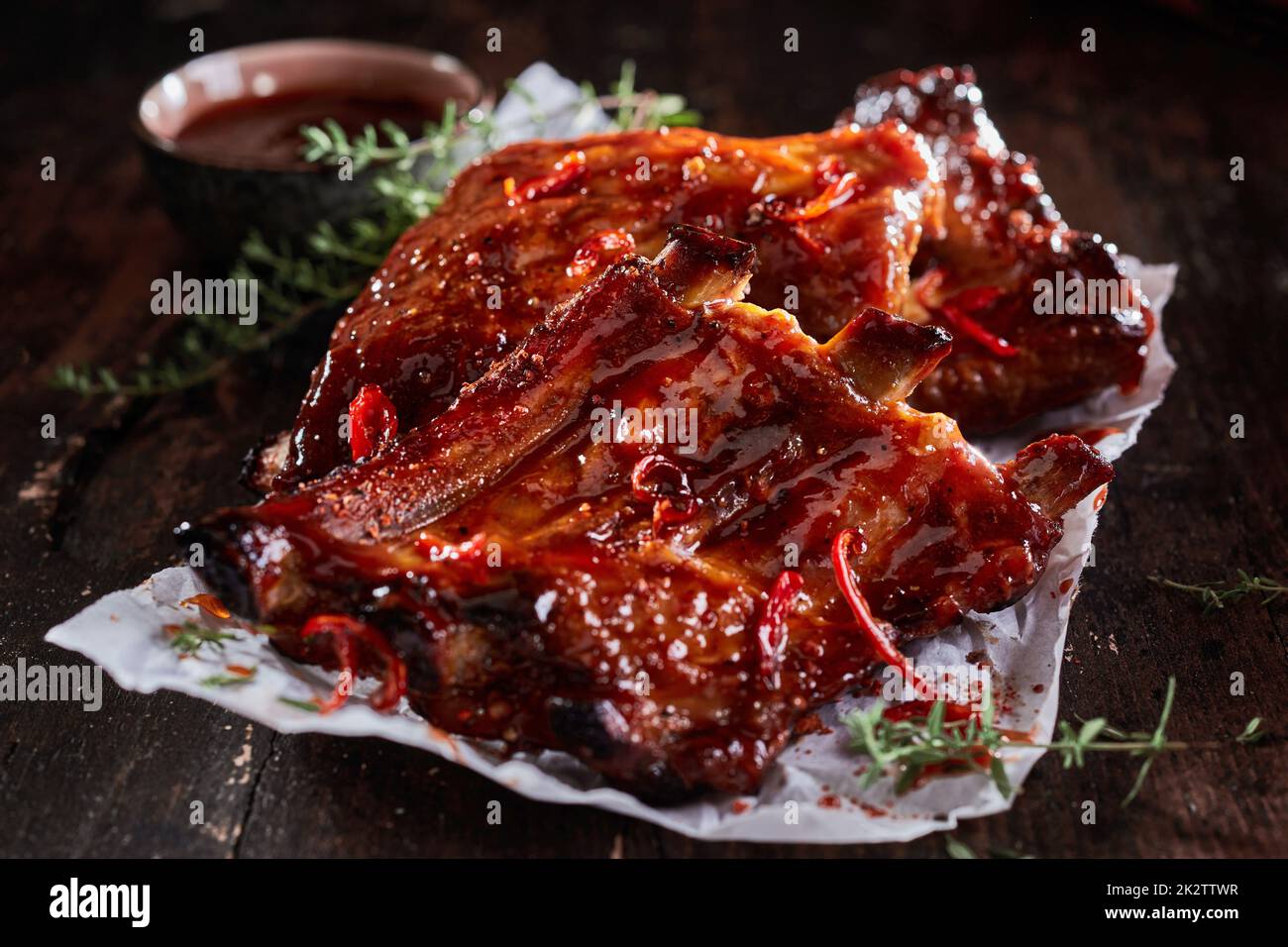 Served dish pork ribs hi-res stock photography and images - Alamy