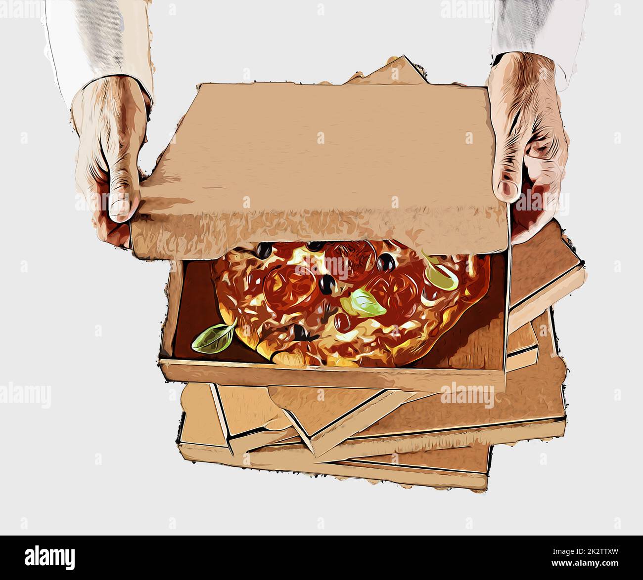 Pizza box painting hi-res stock photography and images - Alamy