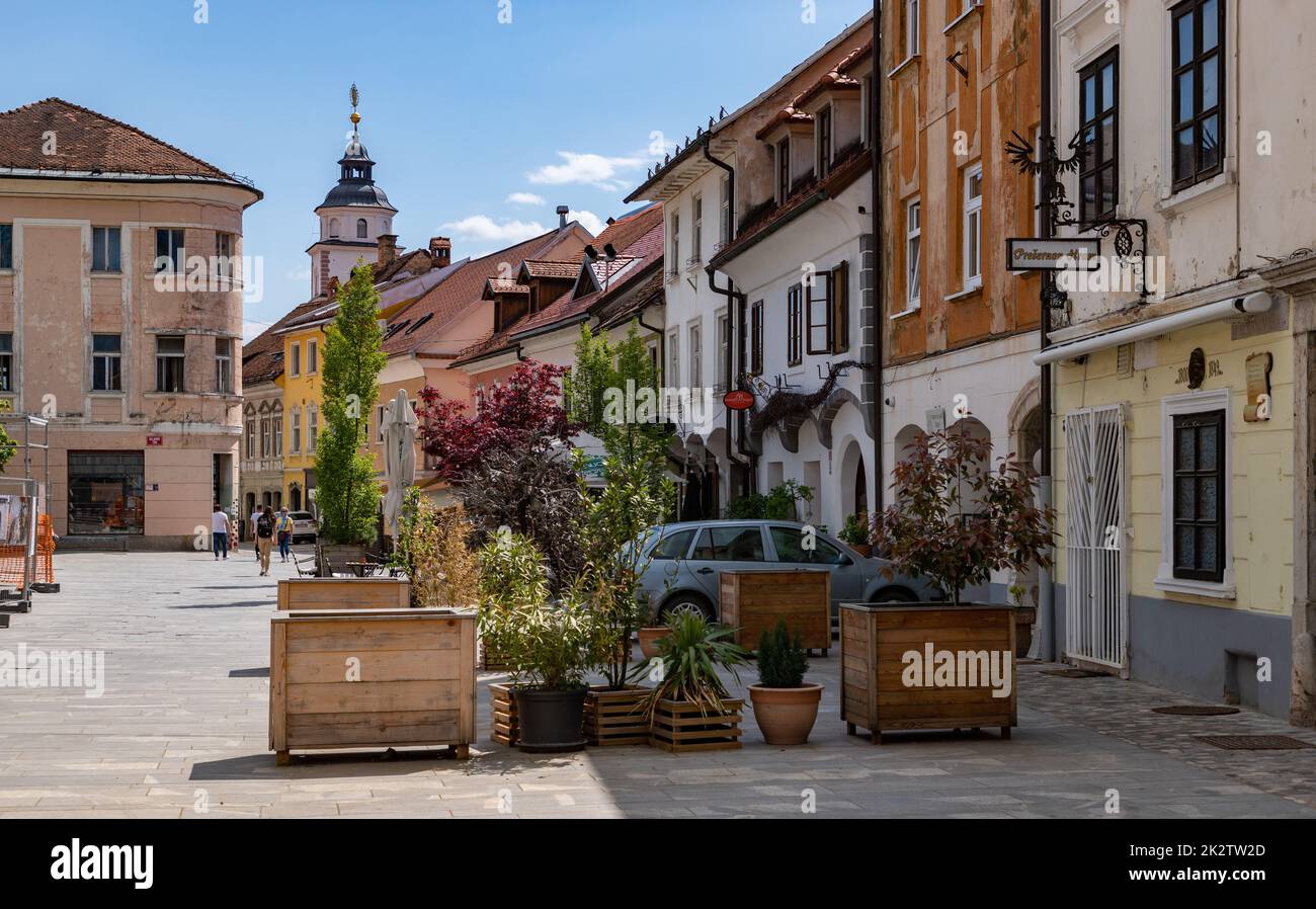 Kranj Main Square Stock Photo - Alamy