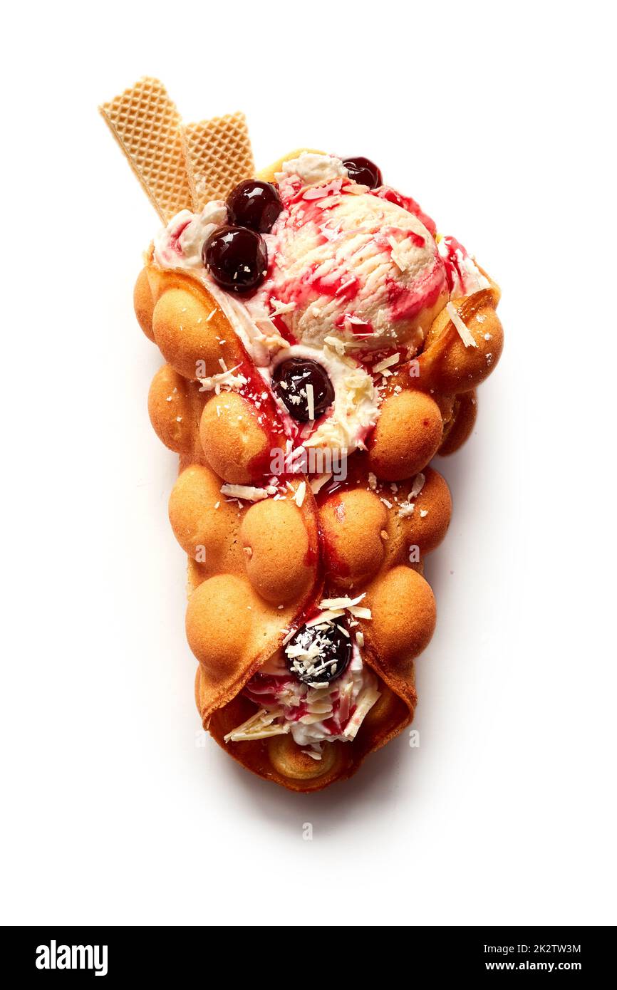 Bubble waffle ice cream cone hi-res stock photography and images - Alamy