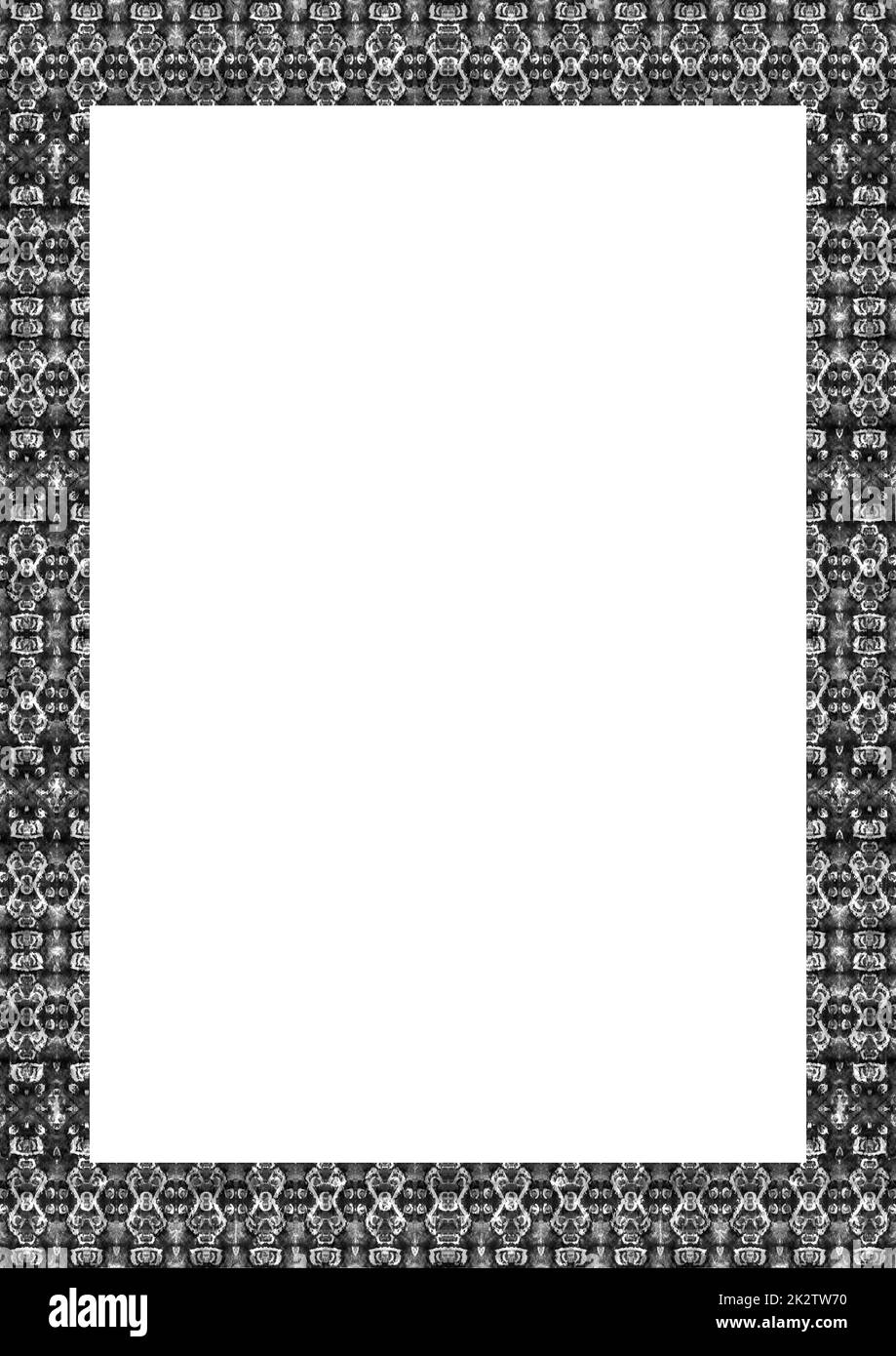 White Frame with Decorated Borders Stock Photo - Alamy