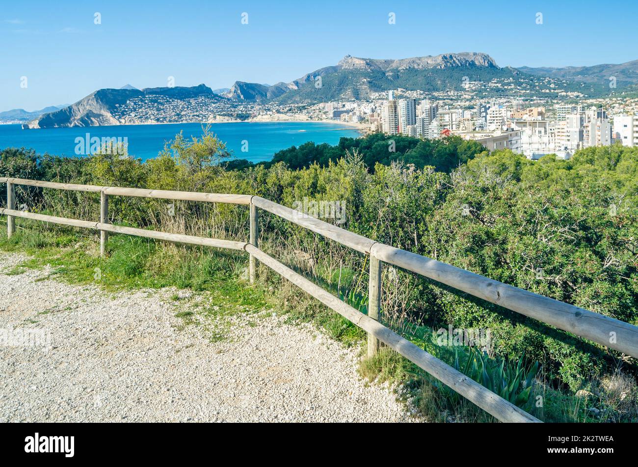 View from the Penon de Ifach Natural Park in Calpe, Spain Stock Photo ...