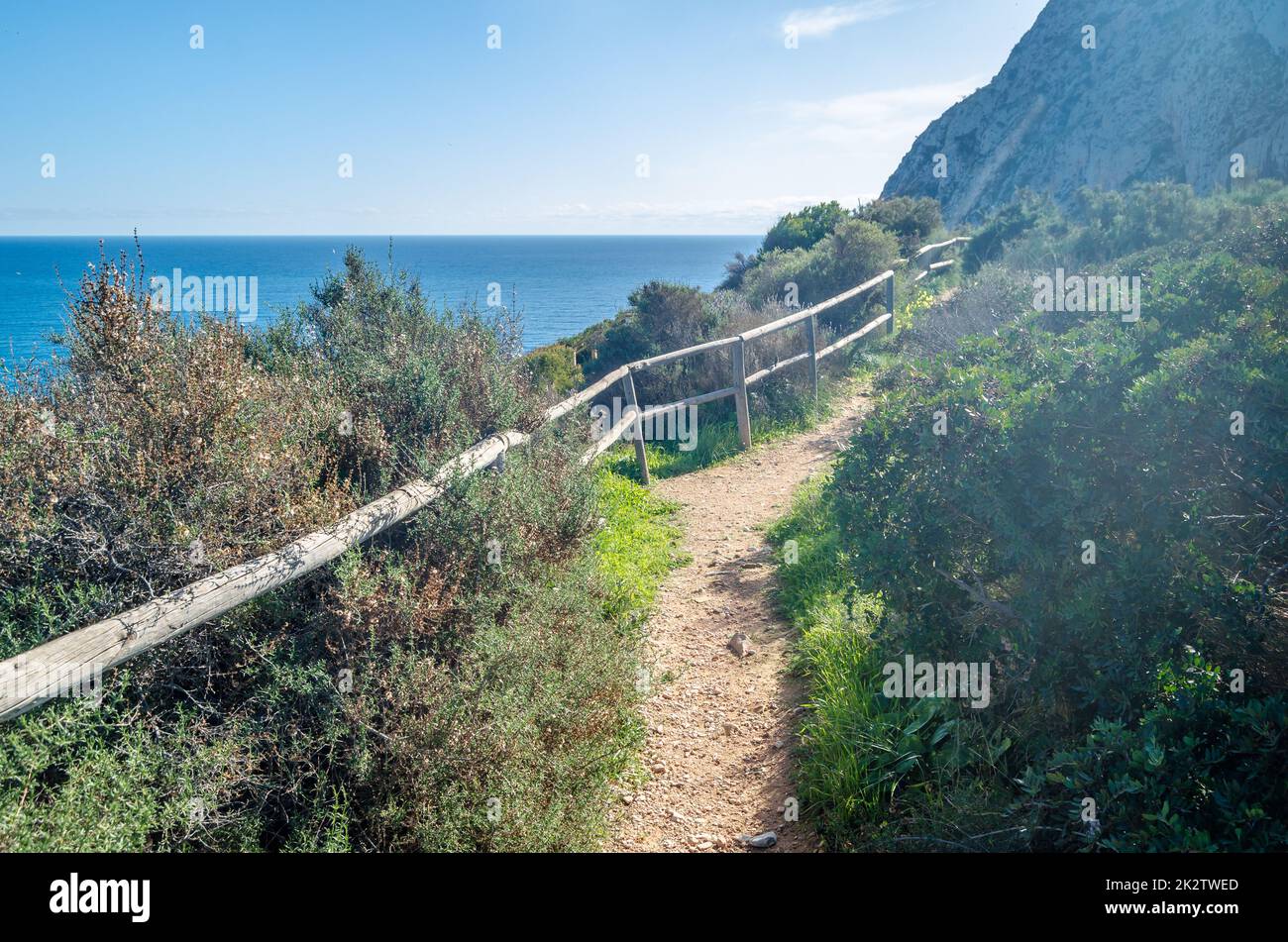 View from the Penon de Ifach Natural Park in Calpe, Spain Stock Photo ...