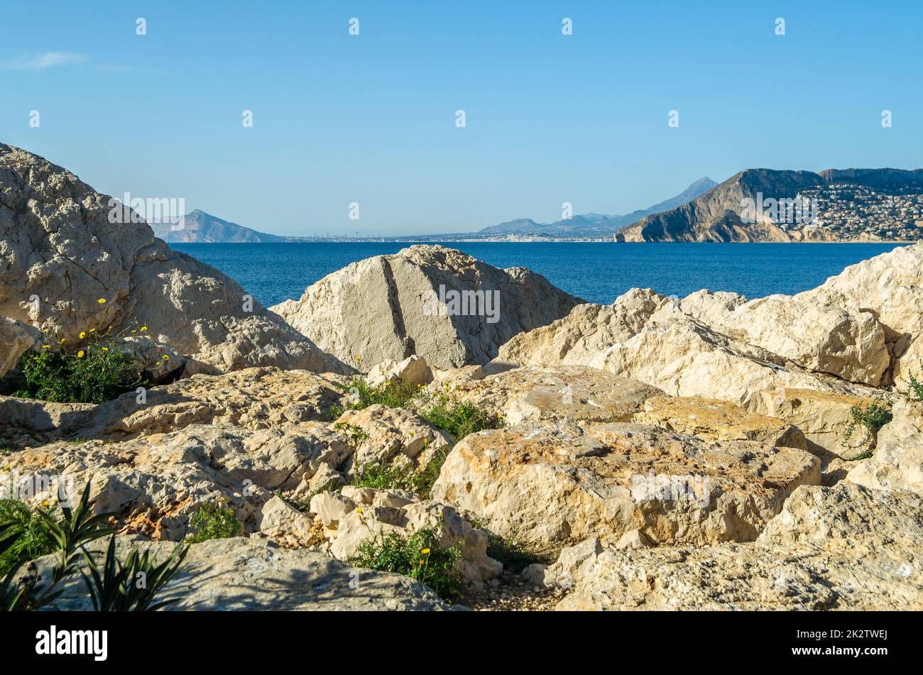 View from the Penon de Ifach Natural Park in Calpe, Spain Stock Photo ...
