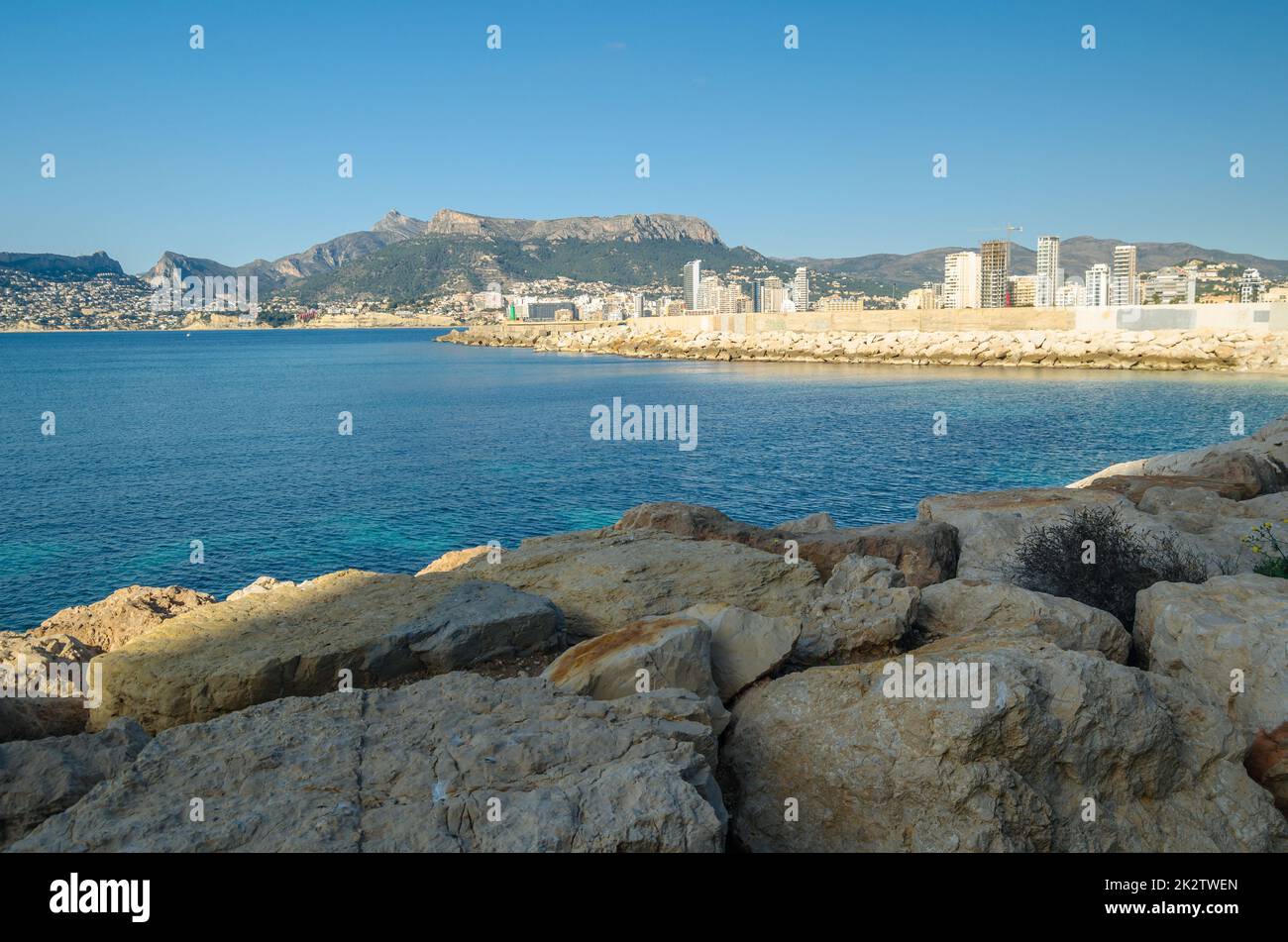 View from the Penon de Ifach Natural Park in Calpe, Spain Stock Photo ...
