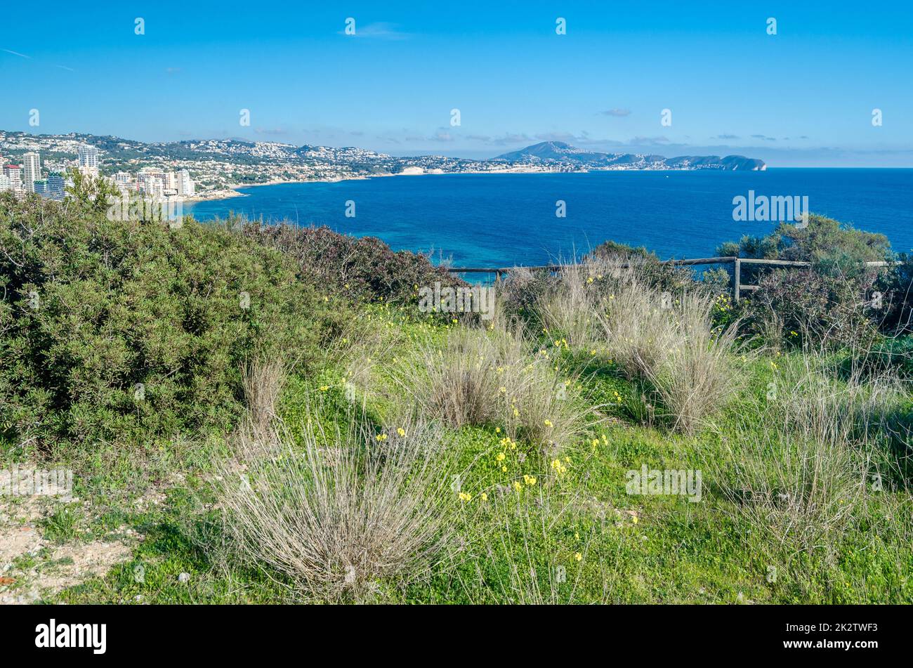 View from the Penon de Ifach Natural Park in Calpe, Spain Stock Photo ...
